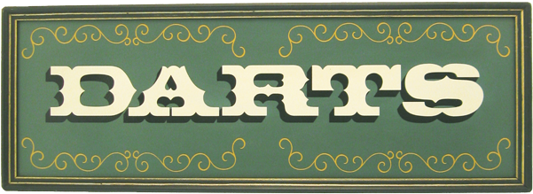 Darts Sign13" X 36" - Signage (600x600), Png Download