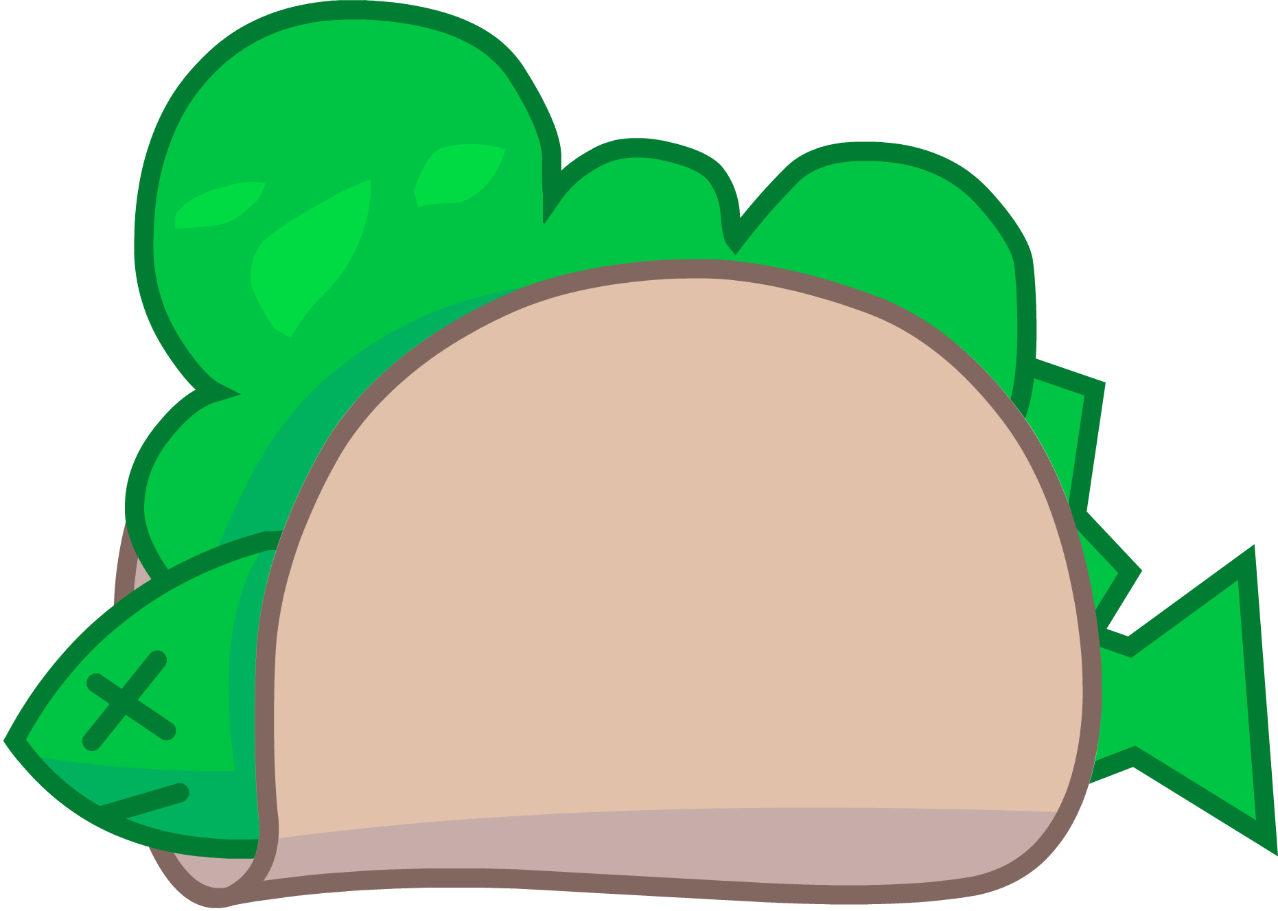 Taco Body Front 2 Tree - Bfdi Tree Body (1862x1327), Png Download