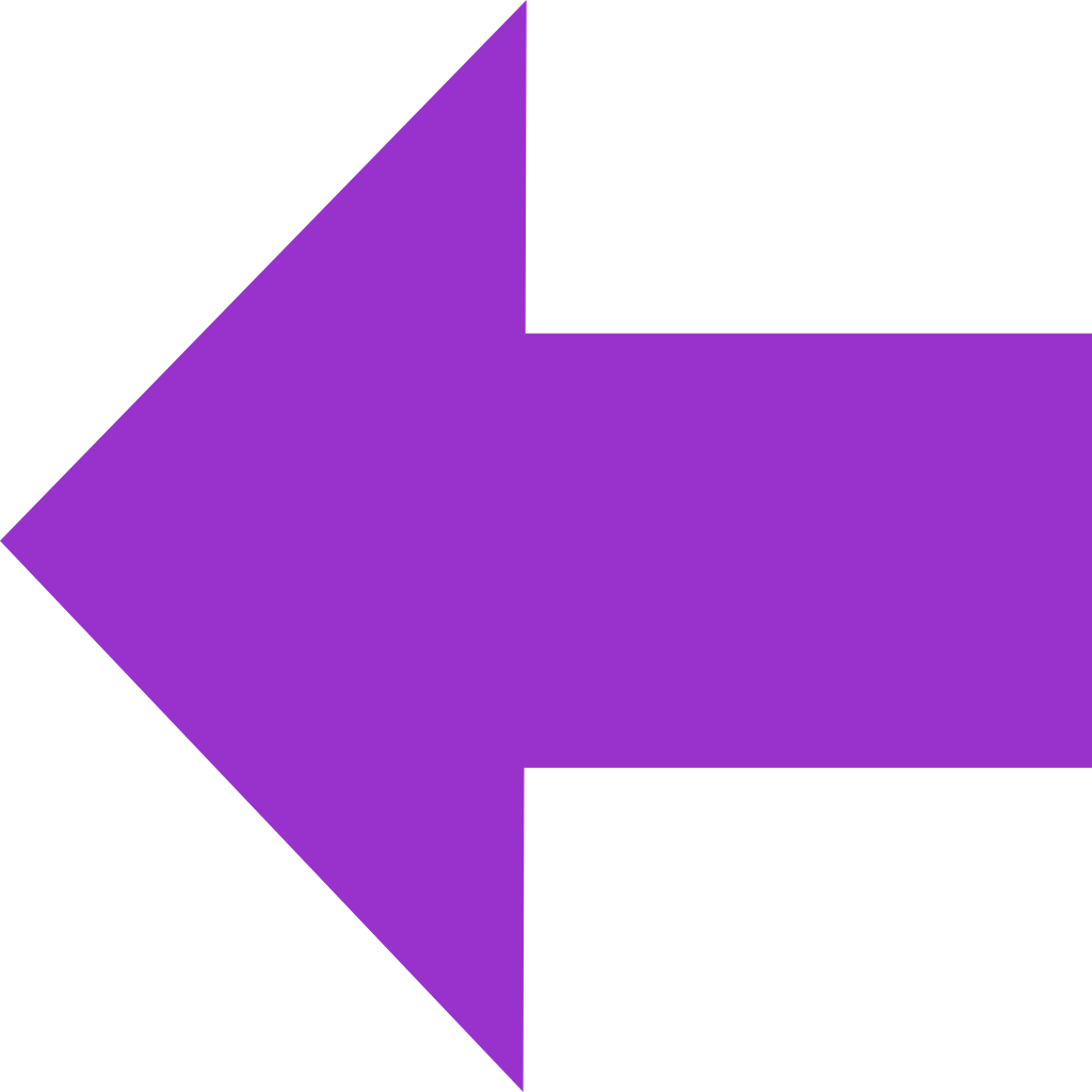 Purple Arrow Left - Purple Arrow Pointing Left (1024x1024), Png Download