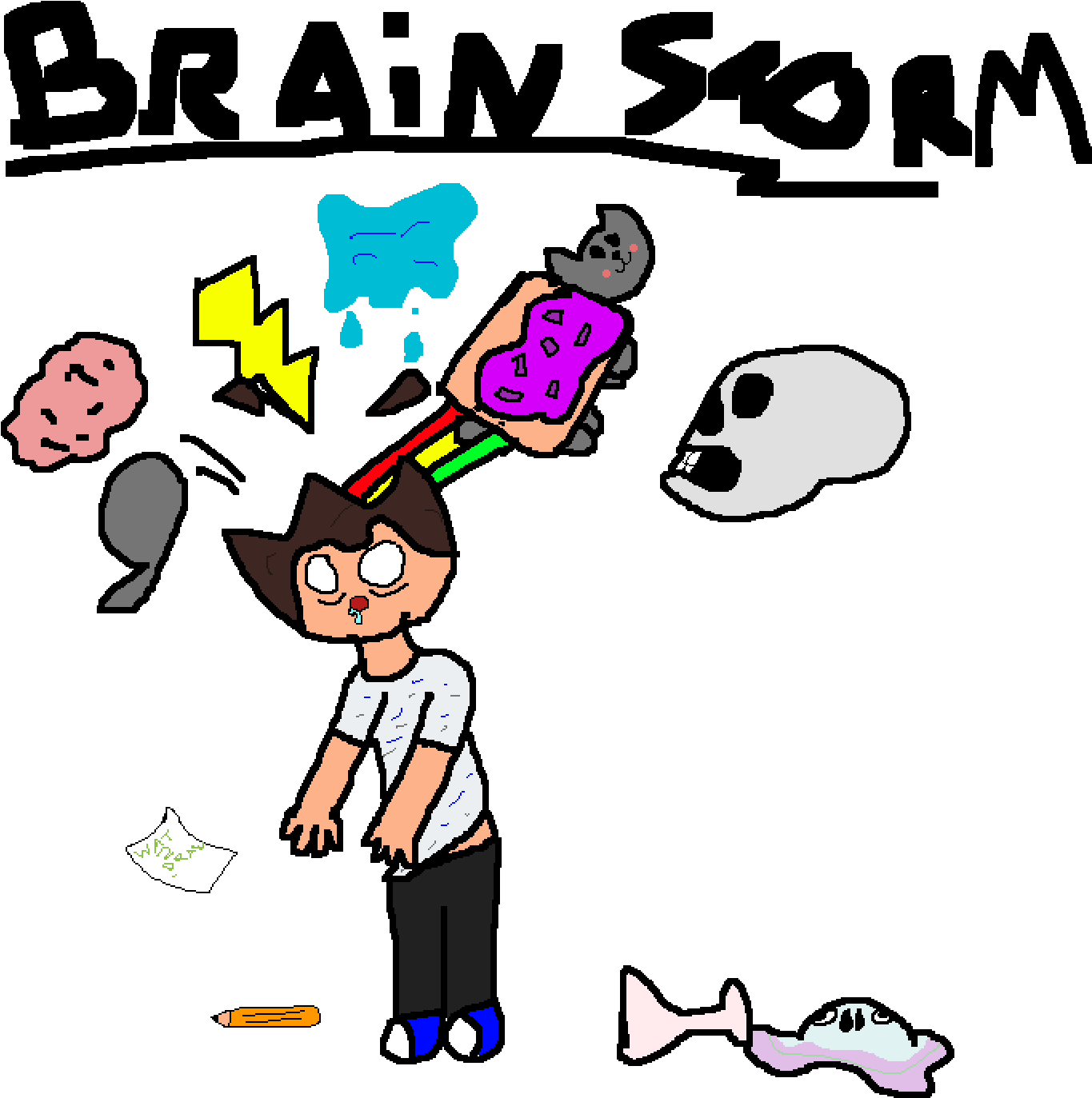 Brainstorming - - Cartoon (1400x1400), Png Download