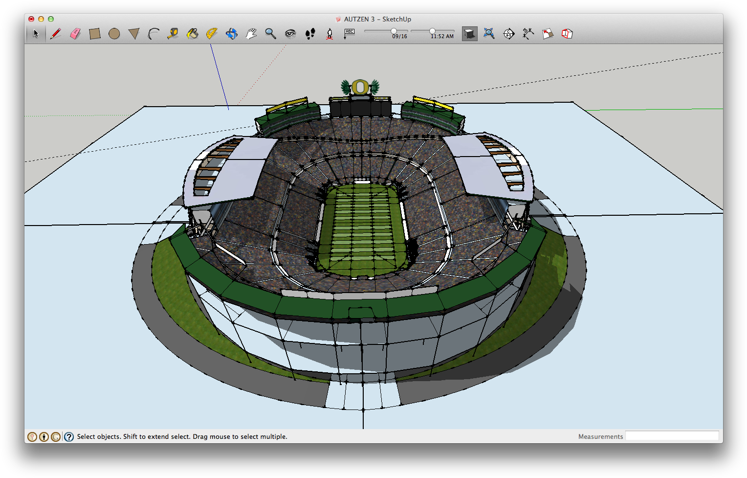 Autzen Stadium Expansion - Football Stadium Sketch Up (1543x992), Png ...