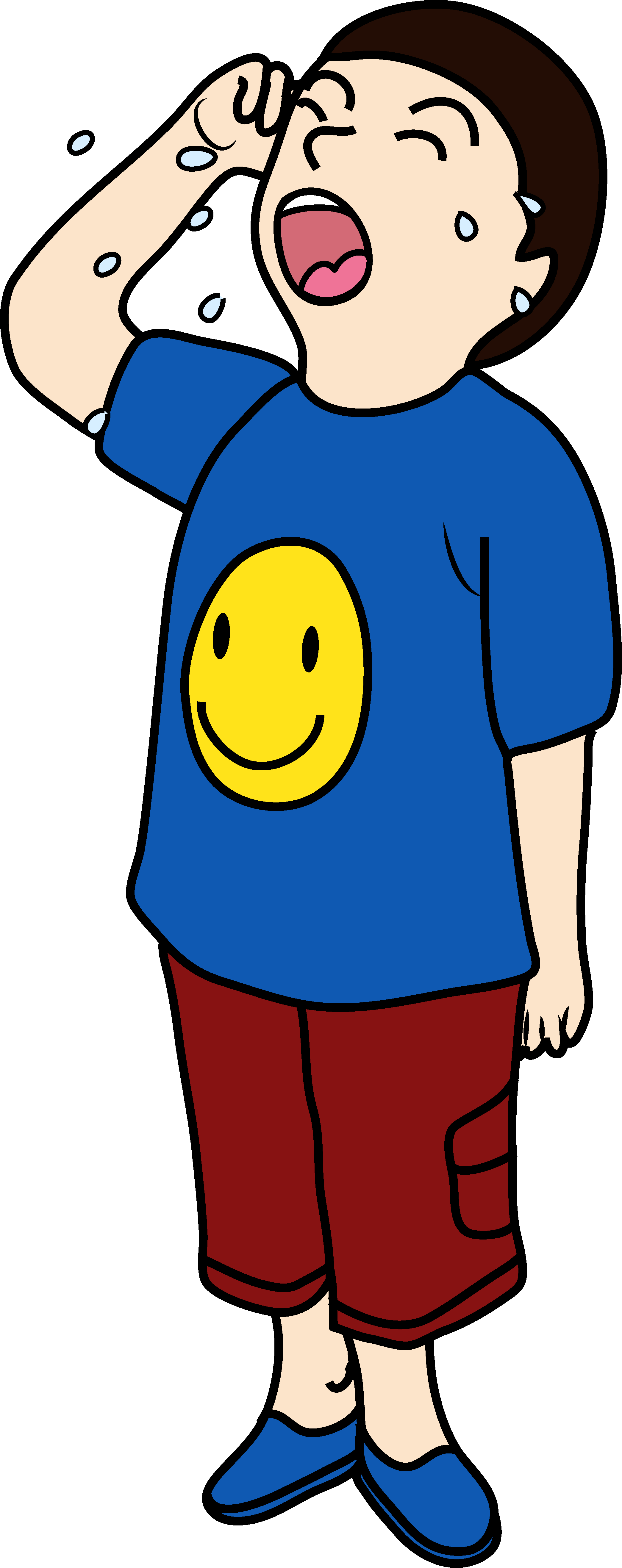 Crying Student Cliparts - Crying Boy Clip Art (2090x5270), Png Download