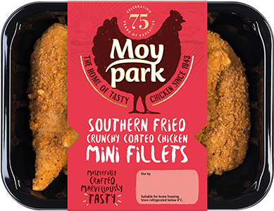Southern Fried Chicken Mini Fillets - Moy Park (449x361), Png Download