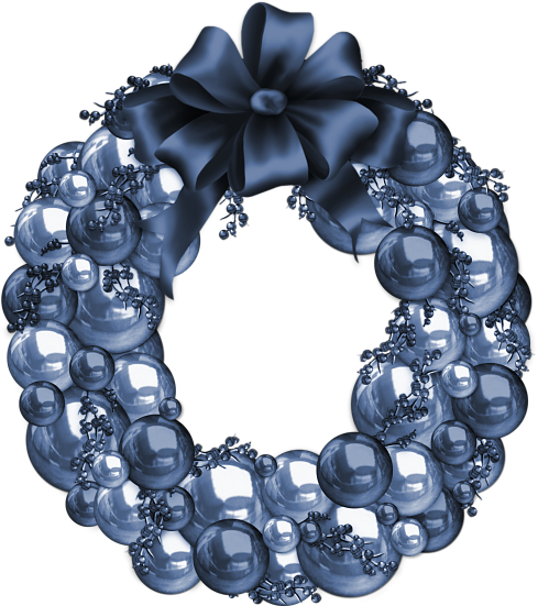 Christmas Wreaths - Blue Christmas Wreath Png (489x551), Png Download