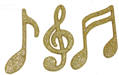 Glitter Music Notes Png Gold (450x450), Png Download