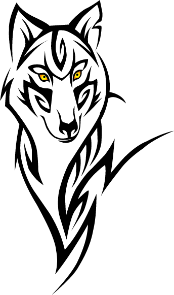 Lobo Tribal Png - Tribal Wolf Tattoos (344x581), Png Download