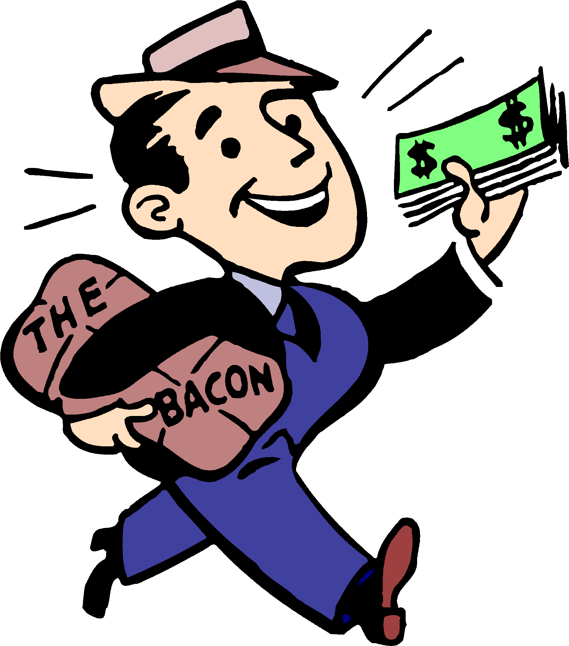Cartoon Man With Suit And Cash - Bring Home The Bacon Clipart ...