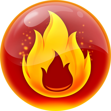 Fire - Flame Circle Symbol Png (373x373), Png Download