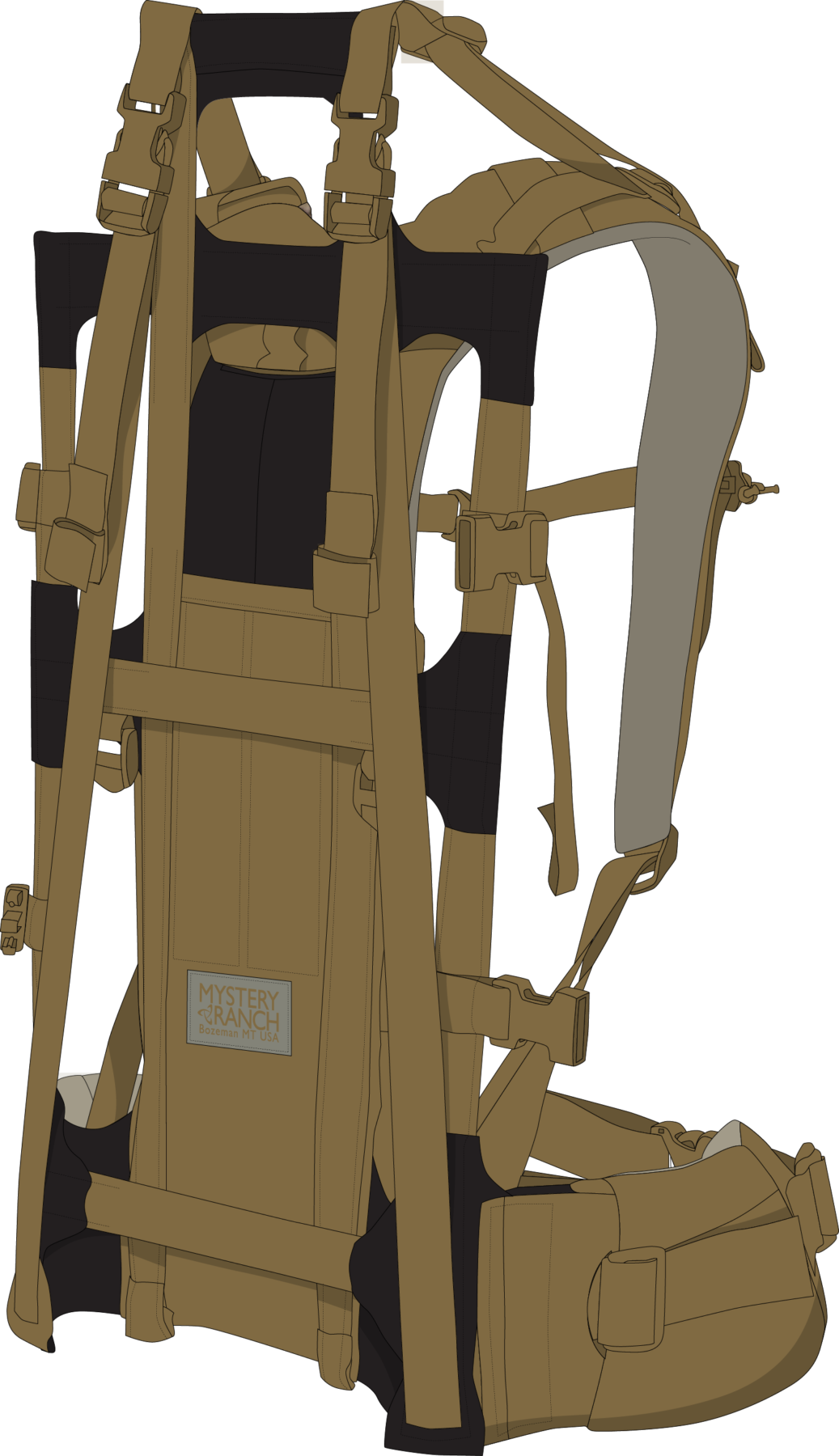 Mystery Ranch Guide Light Frame Pack - Backpack (1037x1800), Png Download