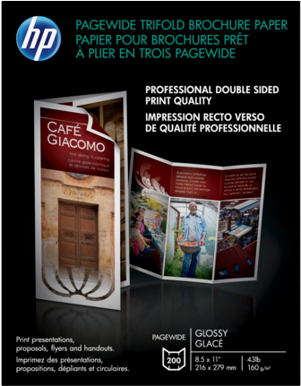 Hp Pagewide Glossy Trifold Brochure Paper-200 Sht/letter/8 - Hp Z7s65a ...