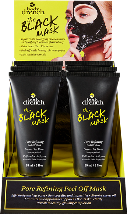 The Black Mask Display - Body Drench Black Mask (750x750), Png Download