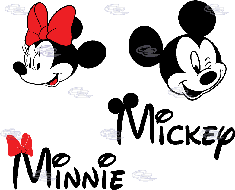 Minnie Mouse Face Logo - Mickey And Minnie Name (812x697), Png Download