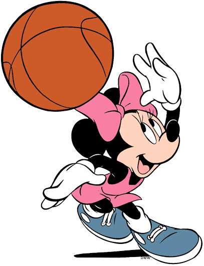 Minnie Mouse Clipart Basketball - Minnie Mouse Playing Basketball ...