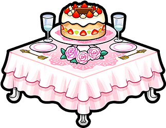 Party Table Render - Party Table Cartoon Png (380x380), Png Download