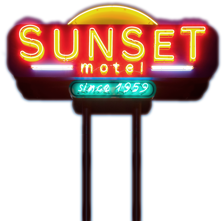 Motel Sign Transparent (865x864), Png Download