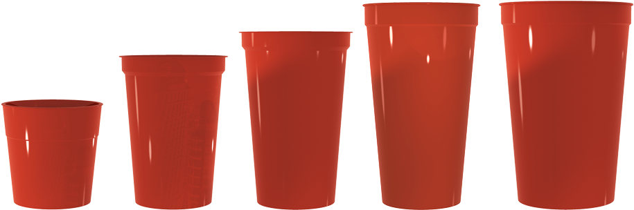 Download All Cups Red Ps Sizes Lineup Red - Different Size Plastic Cups ...