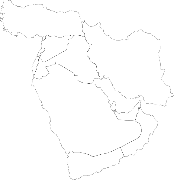 Download Middle East Map Clip Art - Gcc Countries Outline Map ...