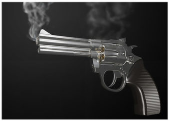 Revolver Gun With Smoke (400x400), Png Download