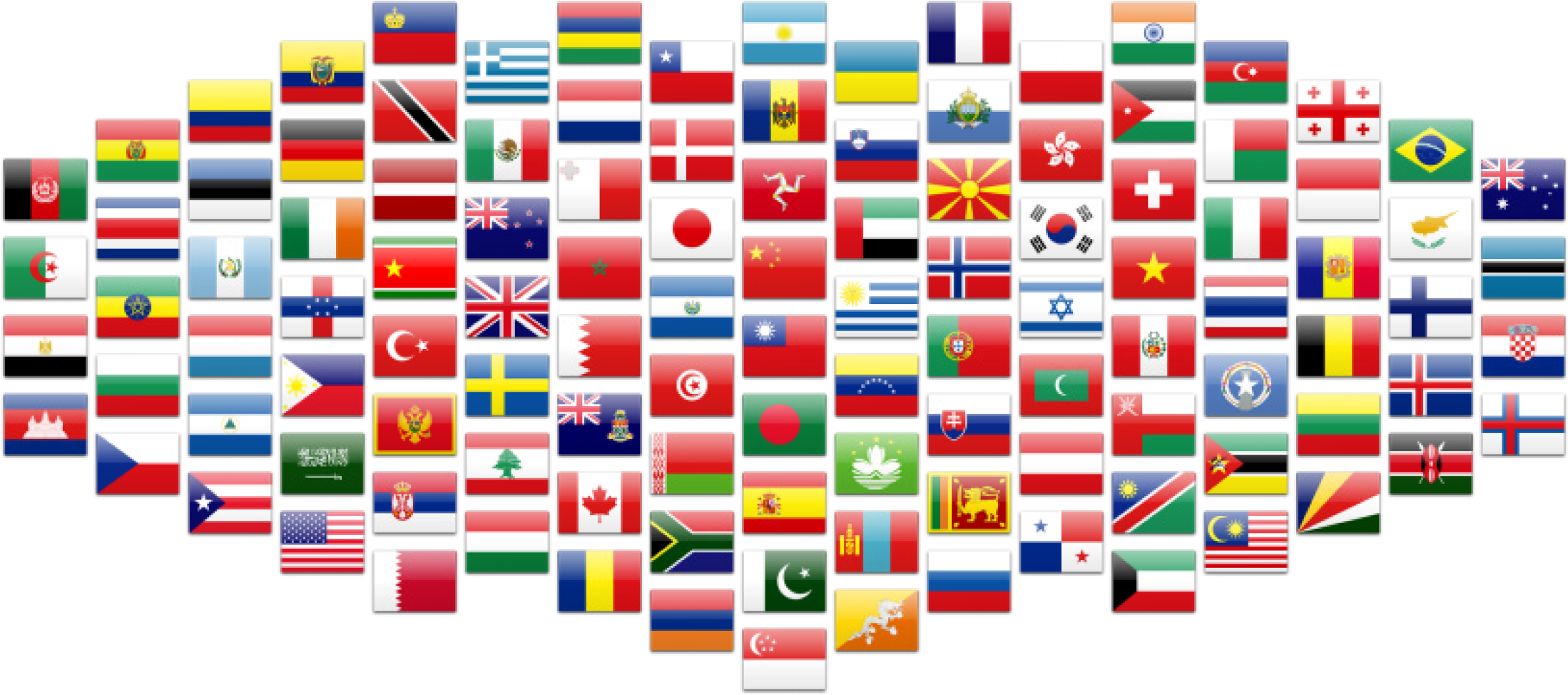 Many Many Flags - All Countries Flags Png (2201x989), Png Download