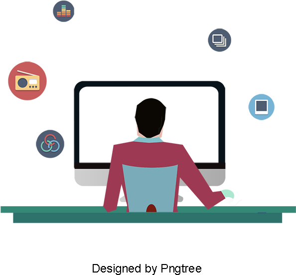 Vector Computer Work, Computer Clipart, Work Clipart, - Clip Art ...