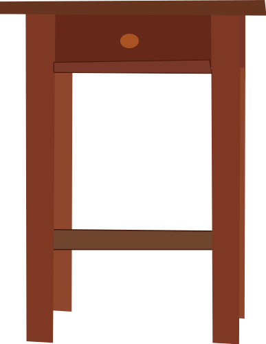 Desk Clipart Transparent Background - End Table Clipart (387x500), Png ...