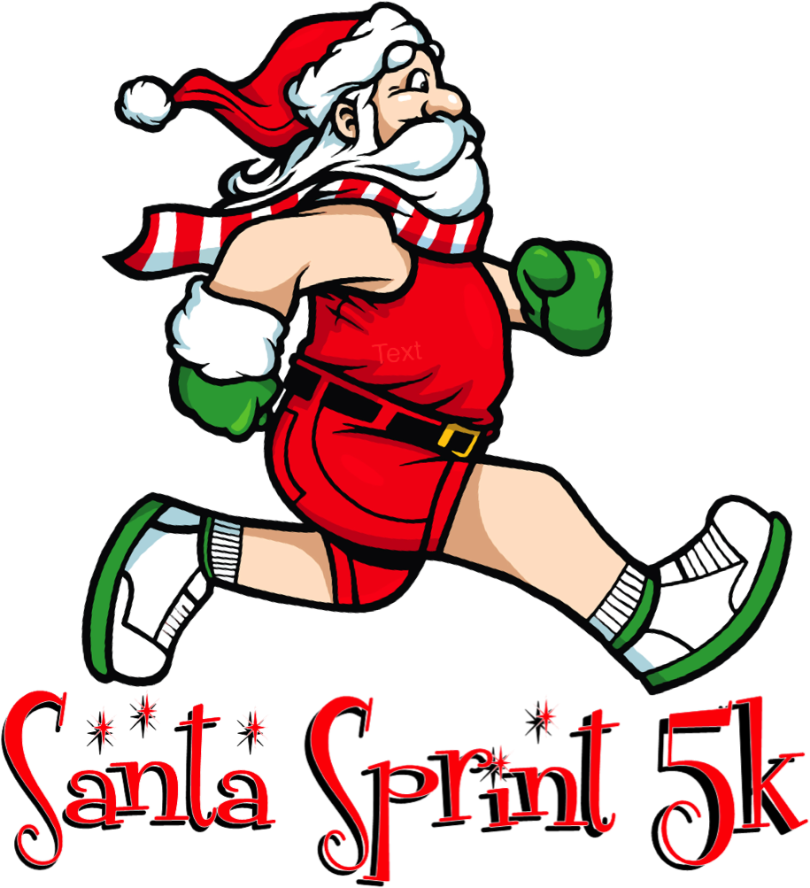 Santa Sprint 5k Run/walk - Active Santa (1082x1084), Png Download