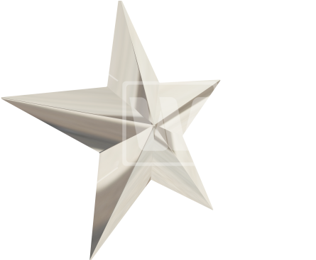 3d Chrome Star - Chrome Star Png (550x366), Png Download
