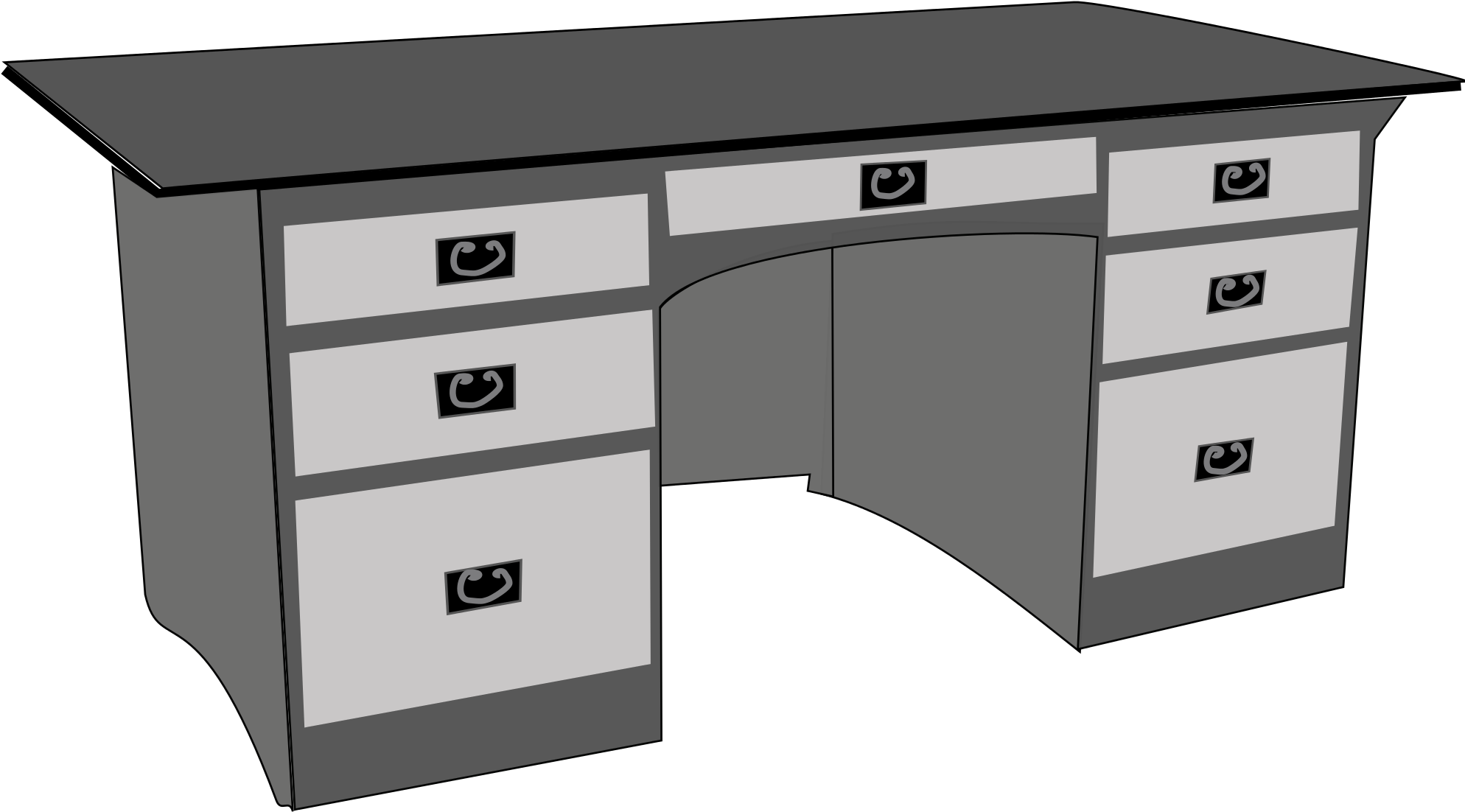 Open - Desk Svg (2000x1111), Png Download