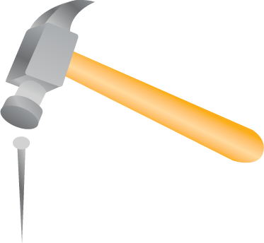 Hammer Transparent Nail - Hammer And Nail Png (373x344), Png Download