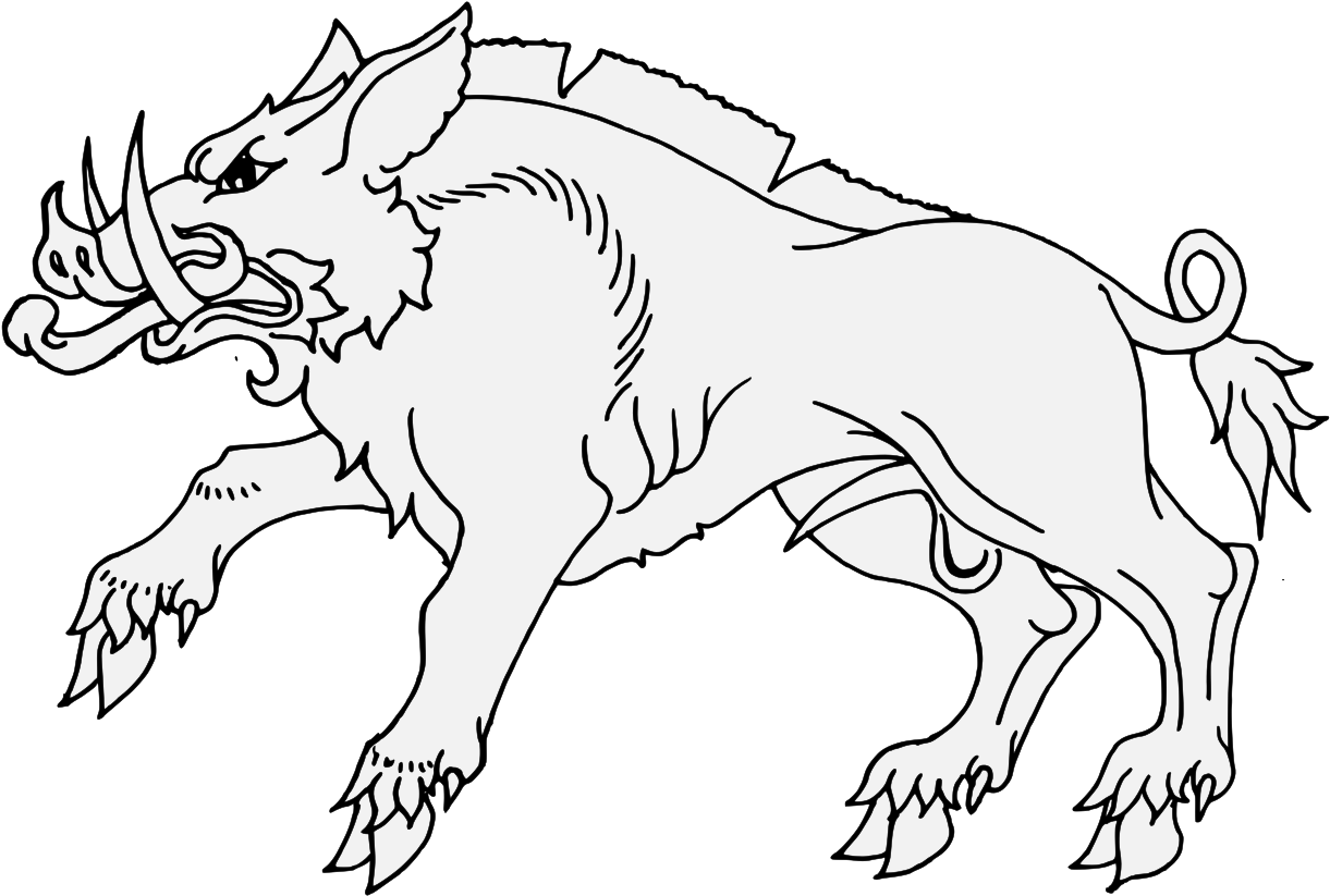 Boar Passant - Boar Heraldry (1238x848), Png Download
