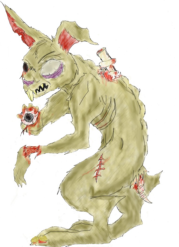Evil Easter Bunny Drawing - Rabbit (762x1048), Png Download