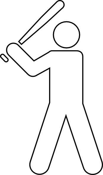 Download Baseball Player Outline | Transparent PNG Download | SeekPNG