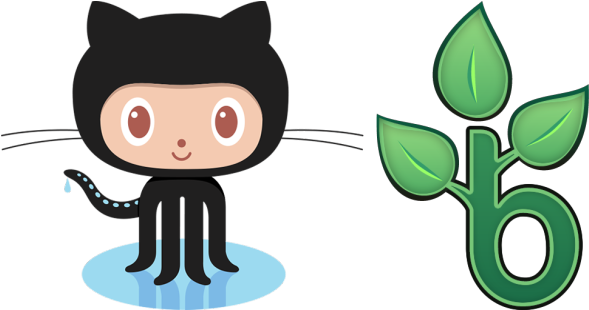 Octocat-beanstalk - Fw - Github Octocat (600x309), Png Download