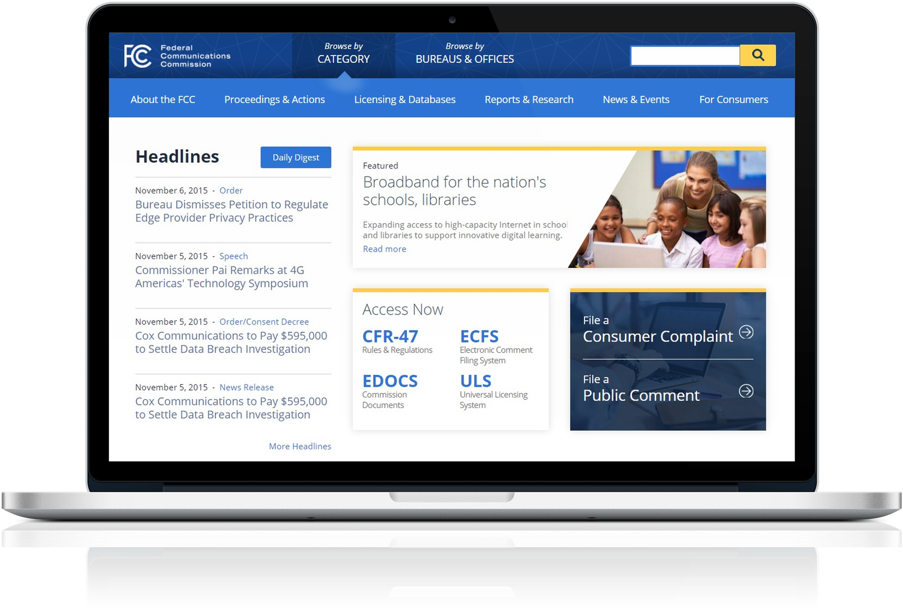 New Fcc Gov On Laptop - Fcc Gov (1920x1440), Png Download