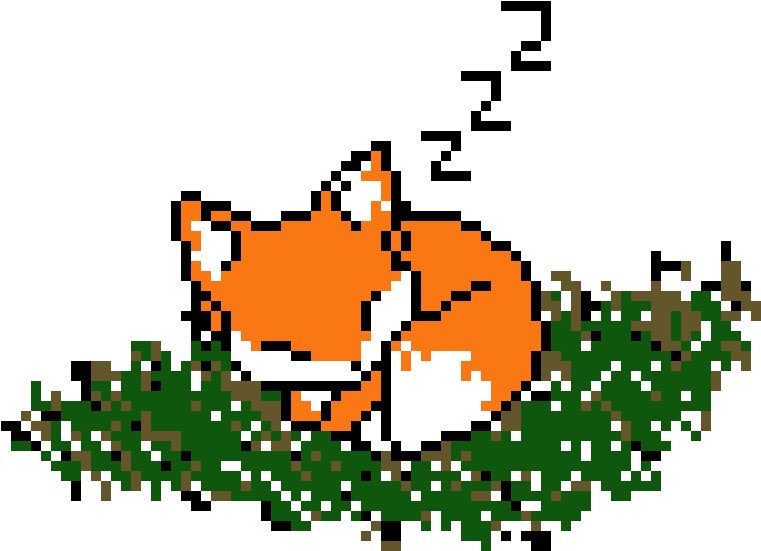 Download Baby Fox Nesting - Cute Pixel Art Fox | Transparent PNG ...