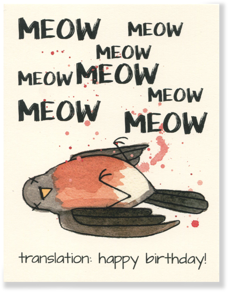 Meow Card Cat People Press (815x1024), Png Download