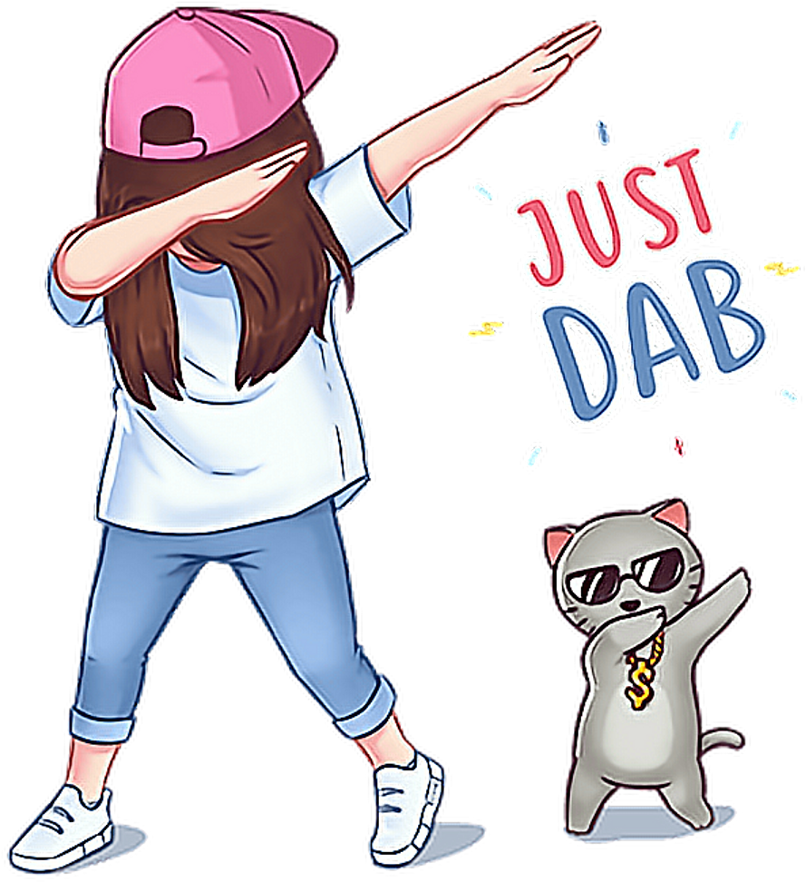 Dab Girl Hippop Cat Meow Dance Cute Colorful Spark - Dab Girl (684x700 ...