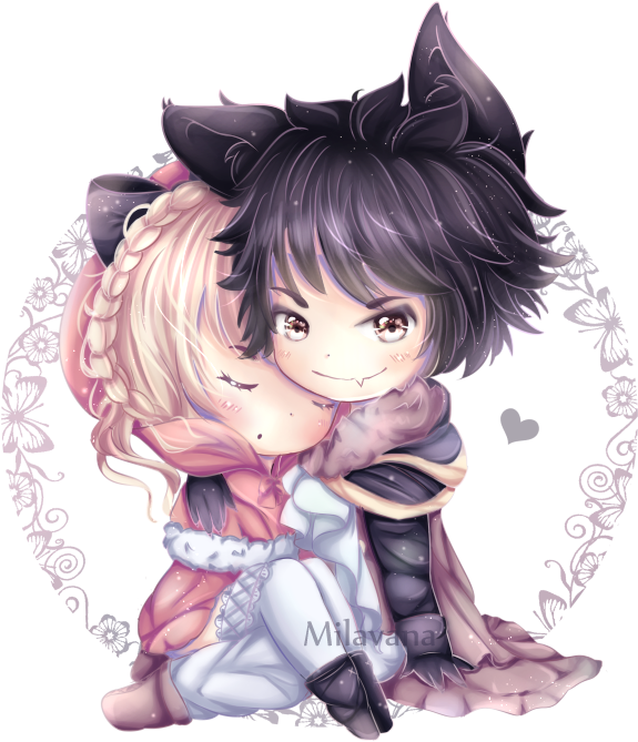 Cute Anime Wolf Couple