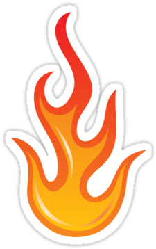 "flame Fire Sticker" Stickers By Mhea - Wall (375x360), Png Download