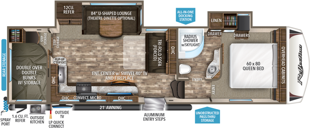 All All Floorplans - Grand Design Reflection 28bh (1024x600), Png Download