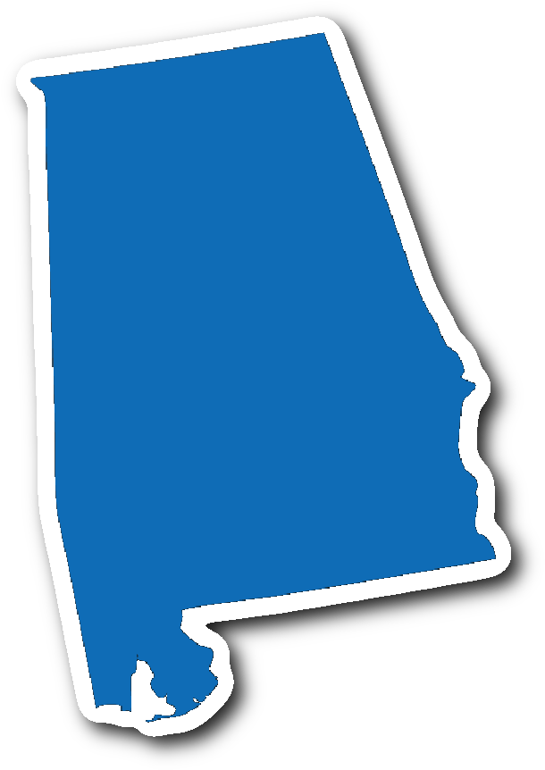 Download Alabama State Shape Sticker Blue Alabama T Shirts, - Alabama ...