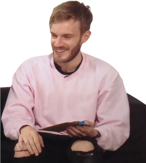 Pewdiepie - Sitting (560x724), Png Download