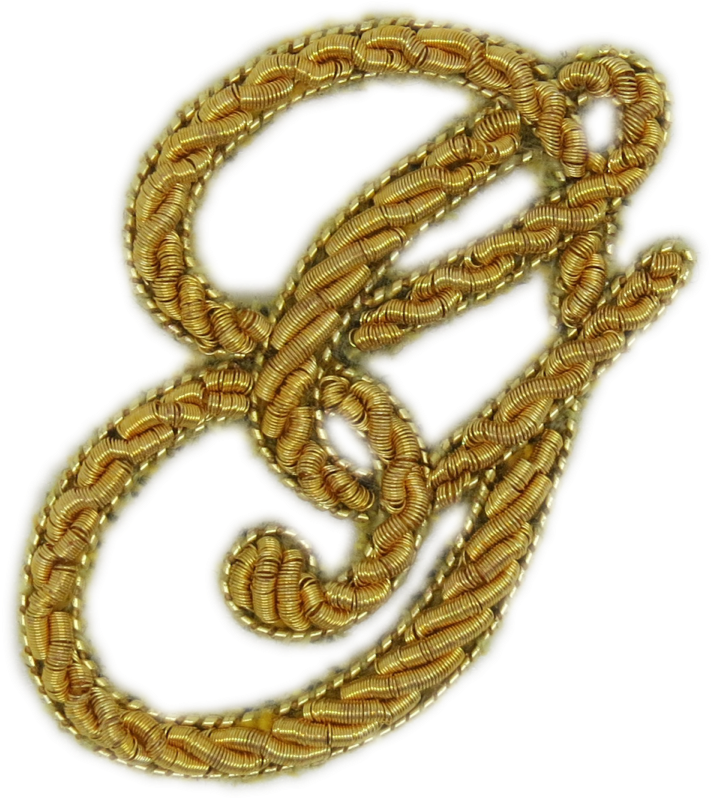 Script Gold Embroidered Letters - Chain (1200x799), Png Download