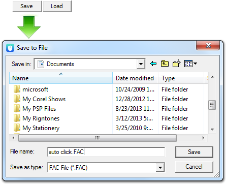 Save Command List As Fac File - Vista Save (456x384), Png Download