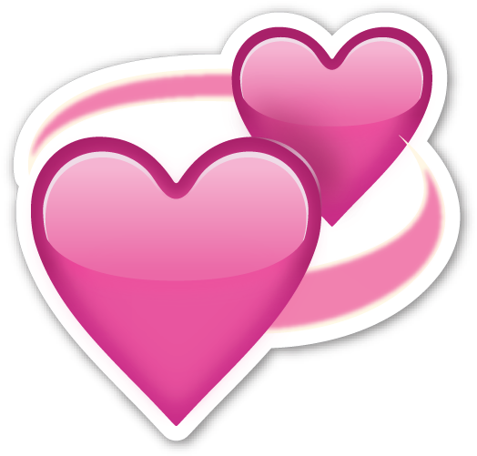 Revolving Hearts - Heart Emoji Sticker Png (531x506), Png Download