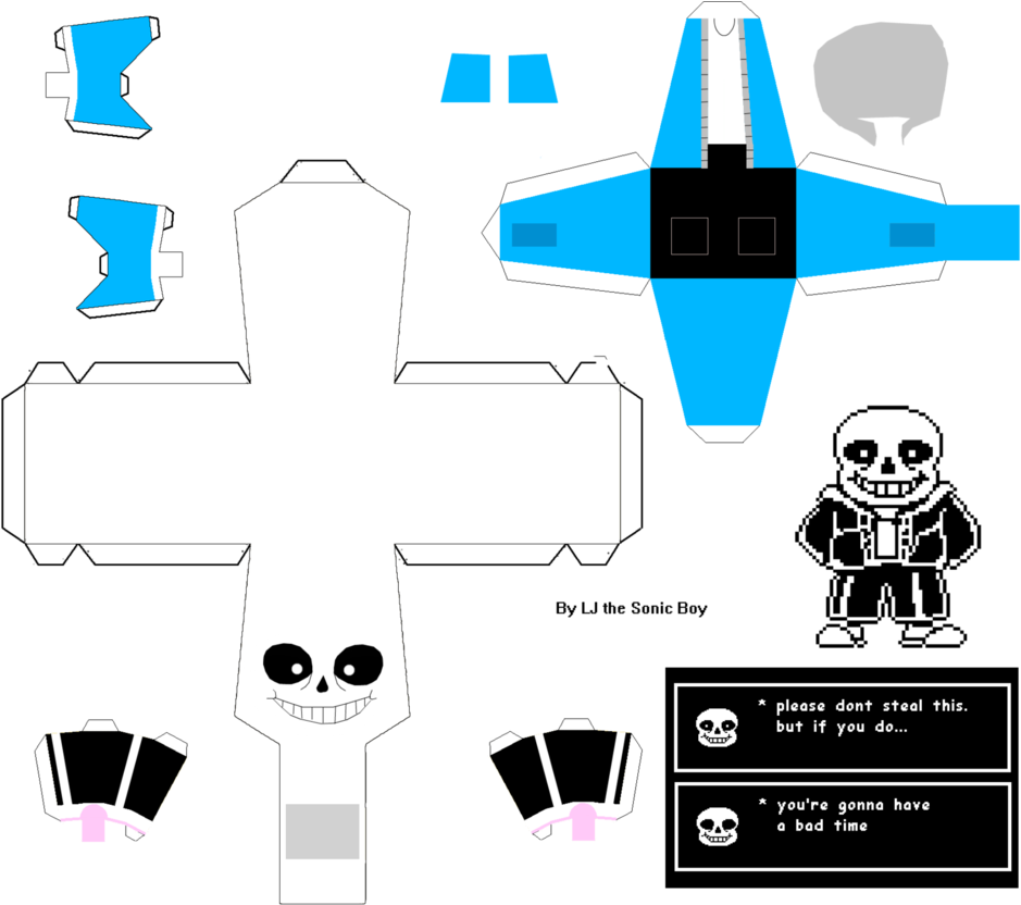 Undertale Sans Papercraft By Ljthesonicboy - Papercraft Undertale ...
