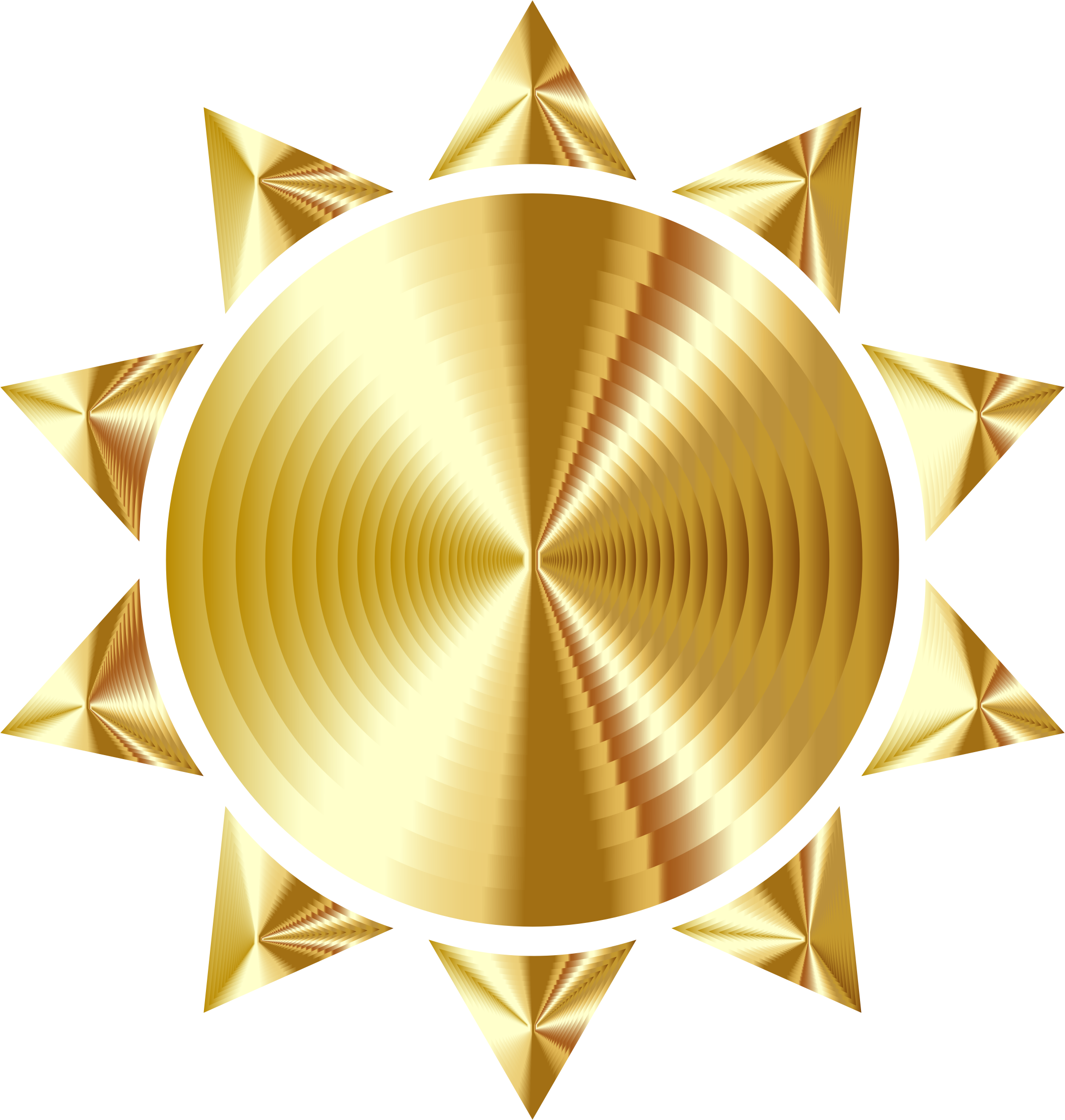Download Prismatic Sun Icon Variation 6 Clipart Freeuse - Gold Sun ...