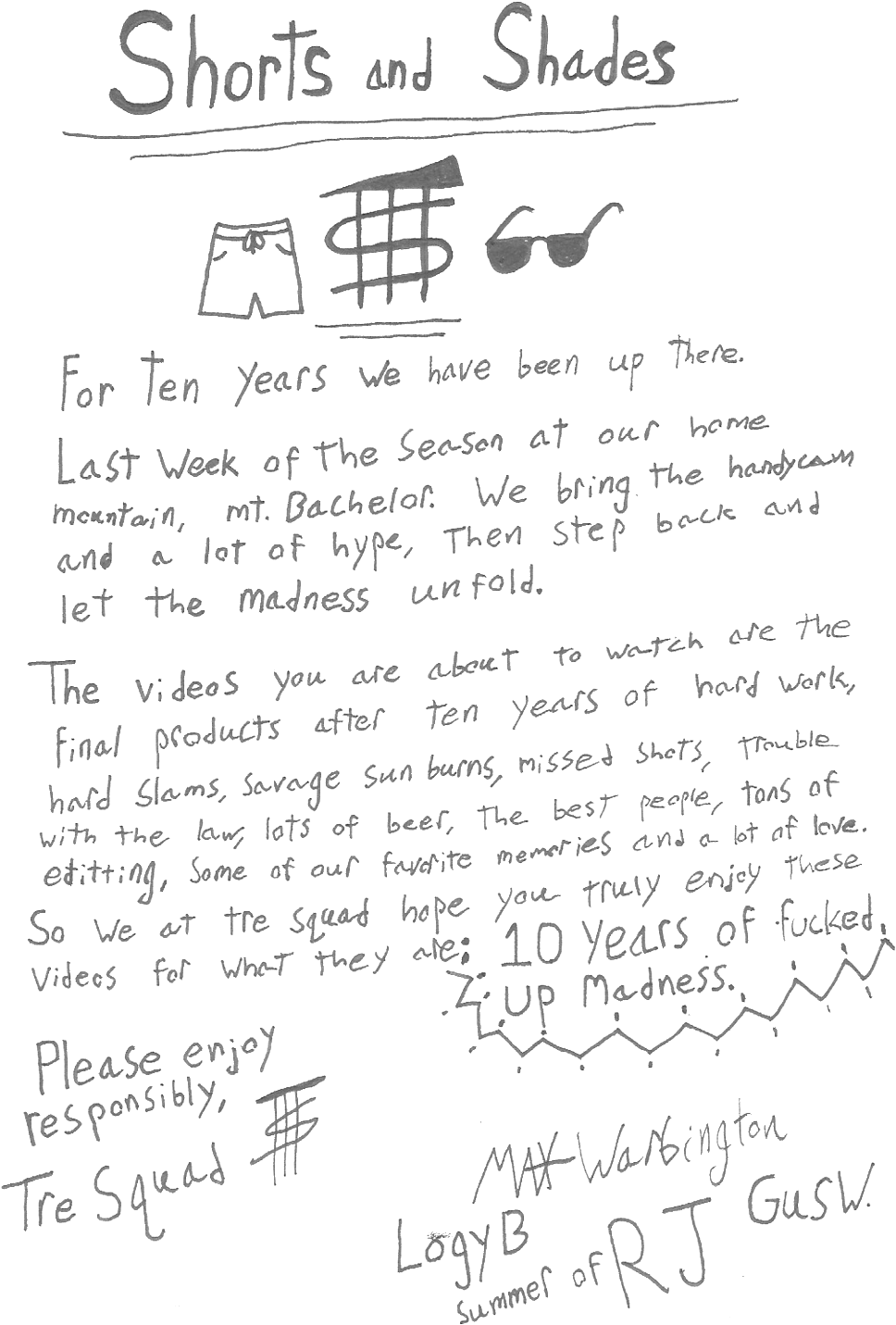Shorts & Shades Scan - Handwriting (1000x1474), Png Download