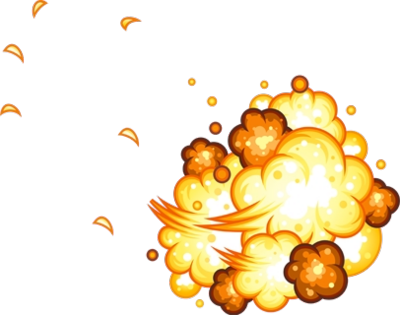 Cartoon Explosion Png - Fire Explosion Png Cartoon (400x315), Png Download
