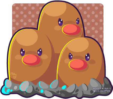 Download 051 Dugtrio By Miss-glitter - Dugtrio Cute | Transparent PNG ...